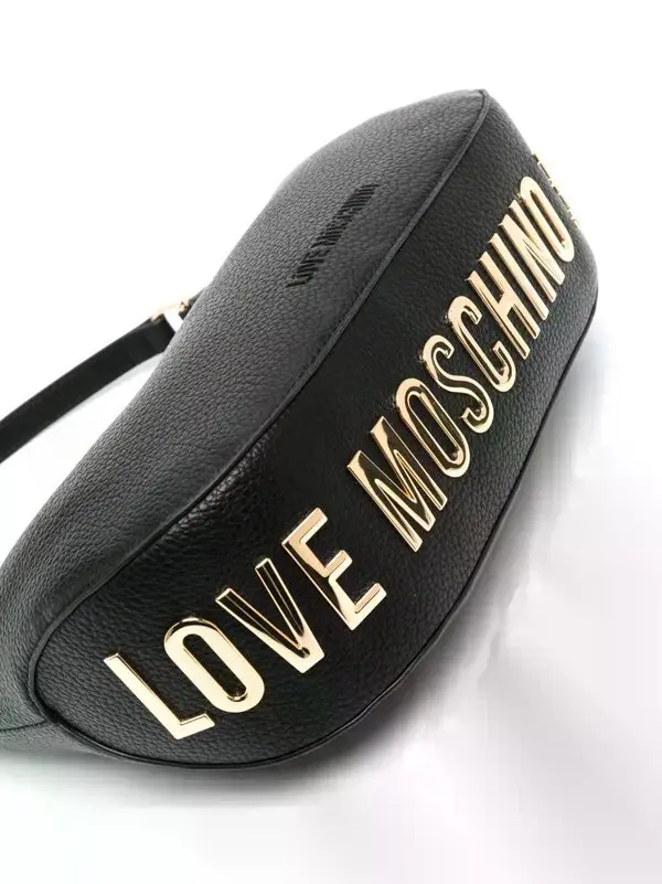 Moschino Grained Logo Shoulder Bag
