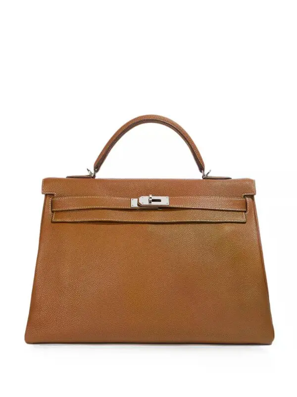 Hermès 40 Kelly Leather Tote Bag - Brown