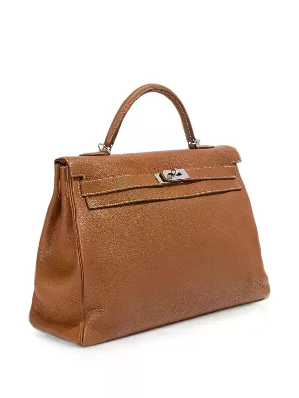 Hermès 40 Kelly Leather Tote Bag - Brown
