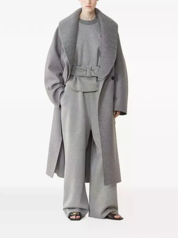 LANVIN Ribbed-collar Double-breasted Coat