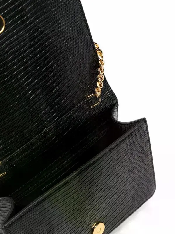 Elisabetta Franchi Lizard-effect Chain-strap Cross Body Bag