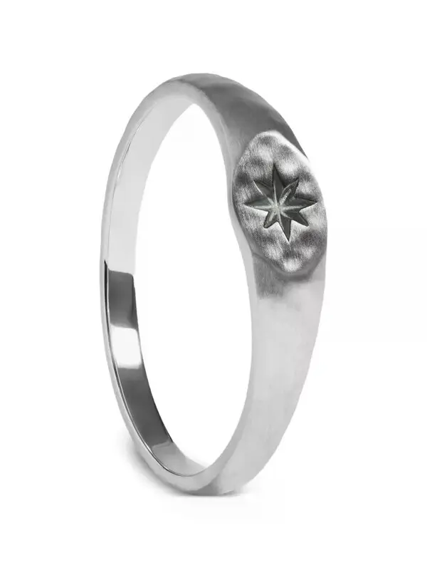 Monica Vinader Star-engraved Signet Ring - Silver