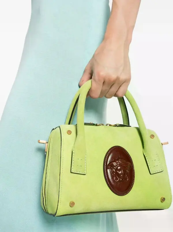 Versace Small Medusa Head Suede Tote Bag