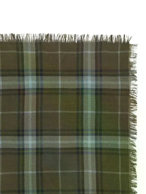 Eric Bompard Tartan Fringed Scarf