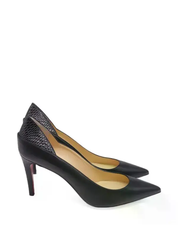 CHRISTIAN LOUBOUTIN Leather Snake-effect Panel Pointed Toe Stiletto Pumps