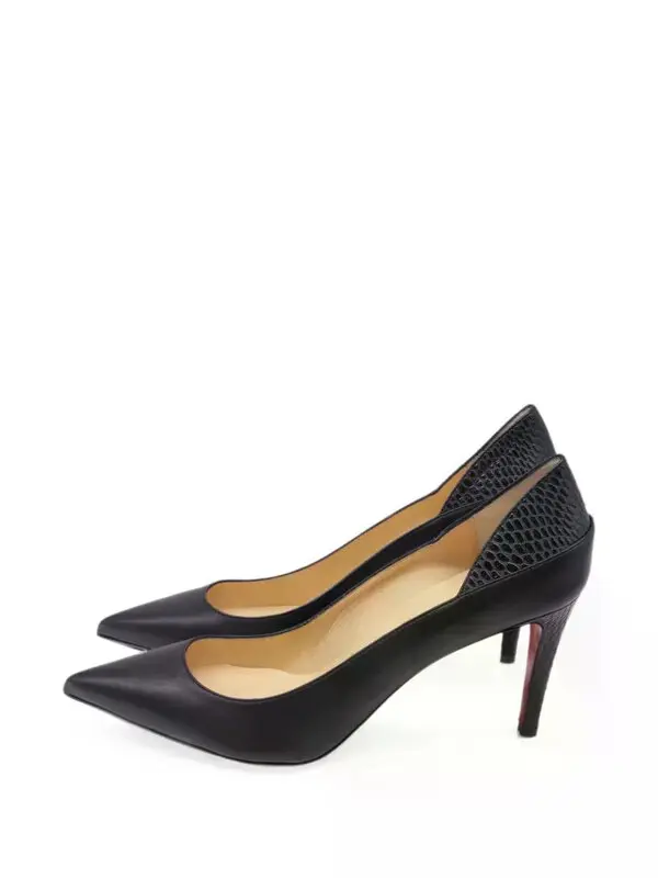 CHRISTIAN LOUBOUTIN Leather Snake-effect Panel Pointed Toe Stiletto Pumps