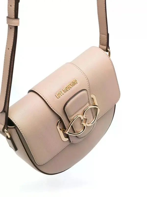 Moschino Heart-buckle Crossbody Bag - Neutrals