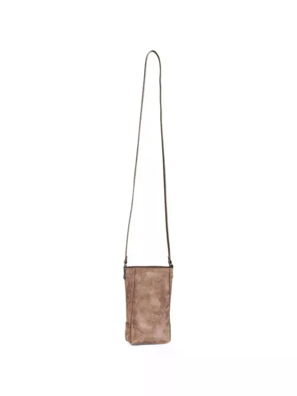 Brunello Cucinelli Duo Monili-embellished Suede Cross Body Bag - Brown