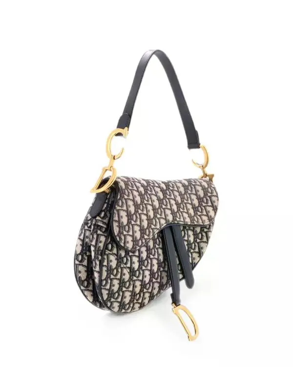 Dior Saddle Handbag Oblique Canvas Medium Shoulder Bag - Blue