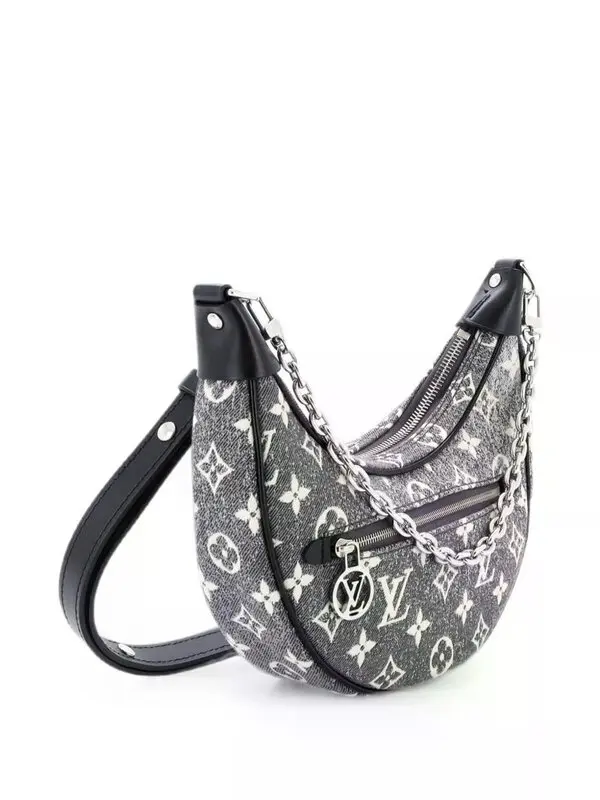 LOUIS VUITTON Loop Handbag Monogram Jacquard Denim Hobo Bag