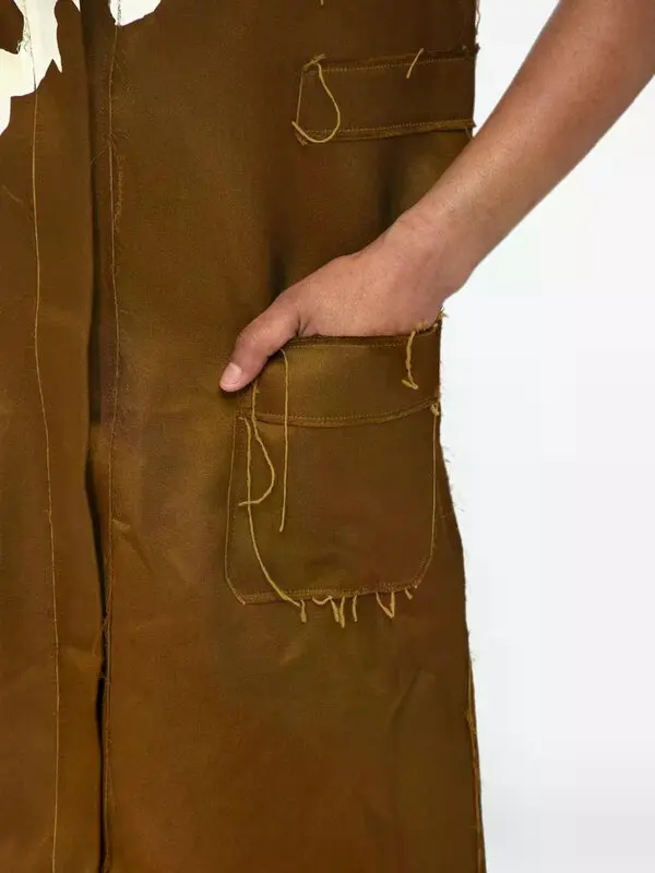 Off-White Midi Shirt Dress With Printed Logo And Raw-cut Edges