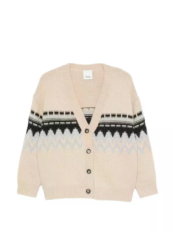 ALLUDE V-neck Cashmere Cardigan - Neutrals