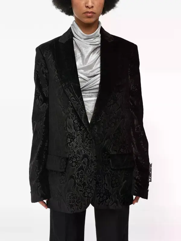 Off-White Damask Velour Tomboy Blazer