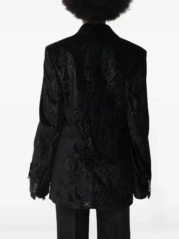 Off-White Damask Velour Tomboy Blazer