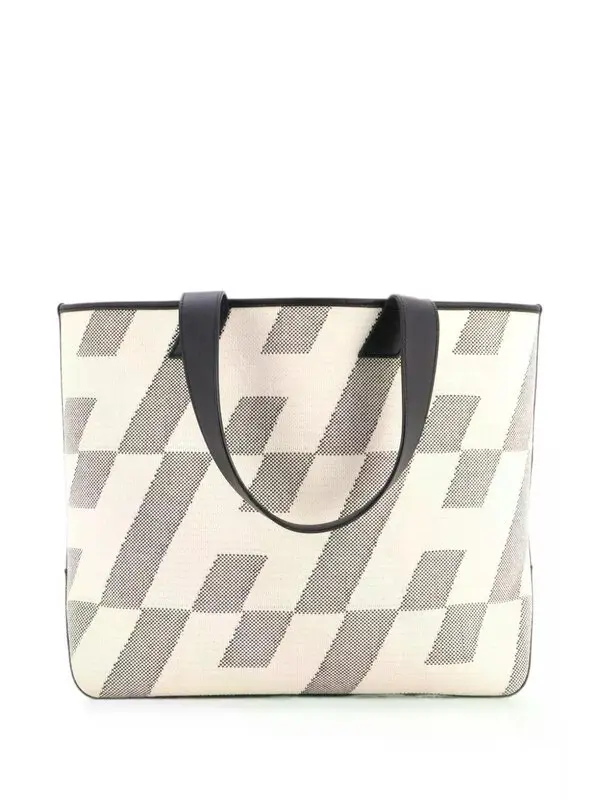 Hermès Cabas H En Biais Canvas With Leather 40 Tote Bag - Black