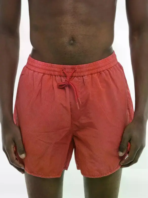 DIESEL® Drawstring-waist Logo-patch Swim Trunks
