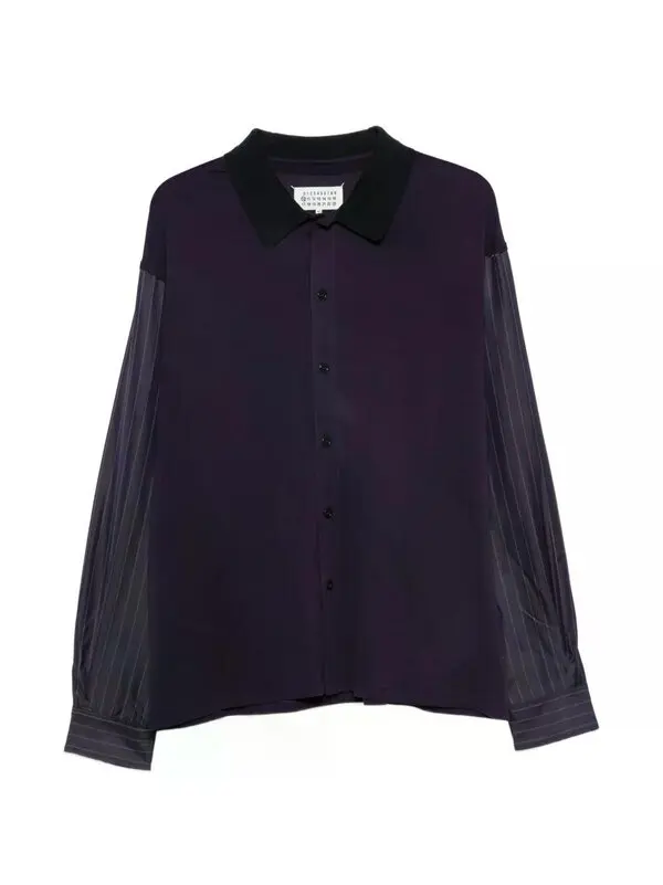 MAISON MARGIELA Pinstripe-sleeve Panelled Cotton Shirt