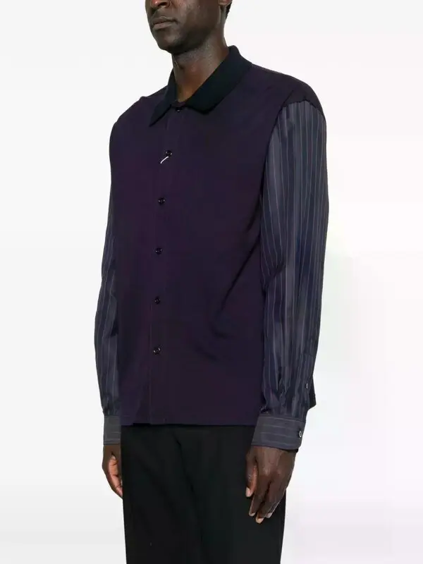 MAISON MARGIELA Pinstripe-sleeve Panelled Cotton Shirt