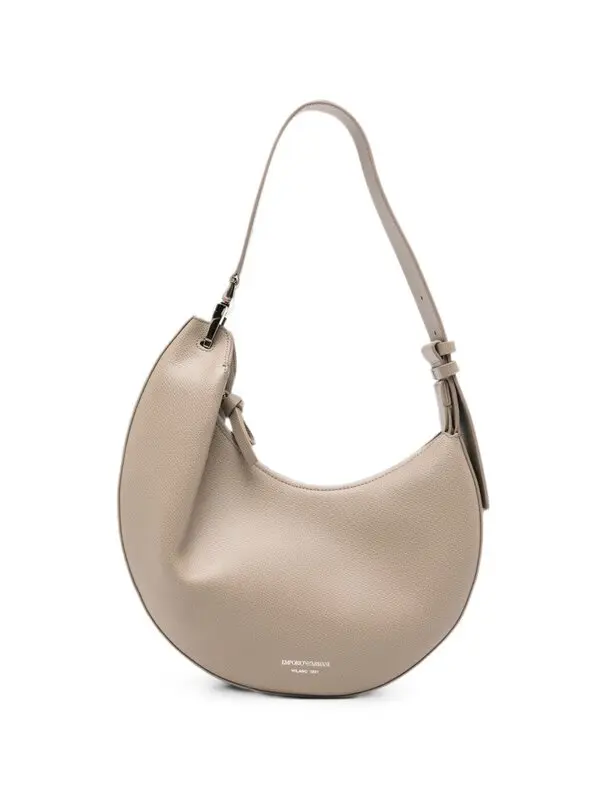 Emporio Armani Medium Leather Hobo Bag - Grey