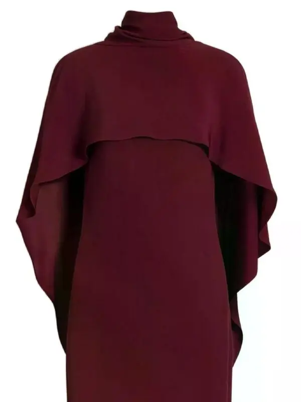 Alberta Ferretti High Neck Cape Detail Maxi Dress - Red