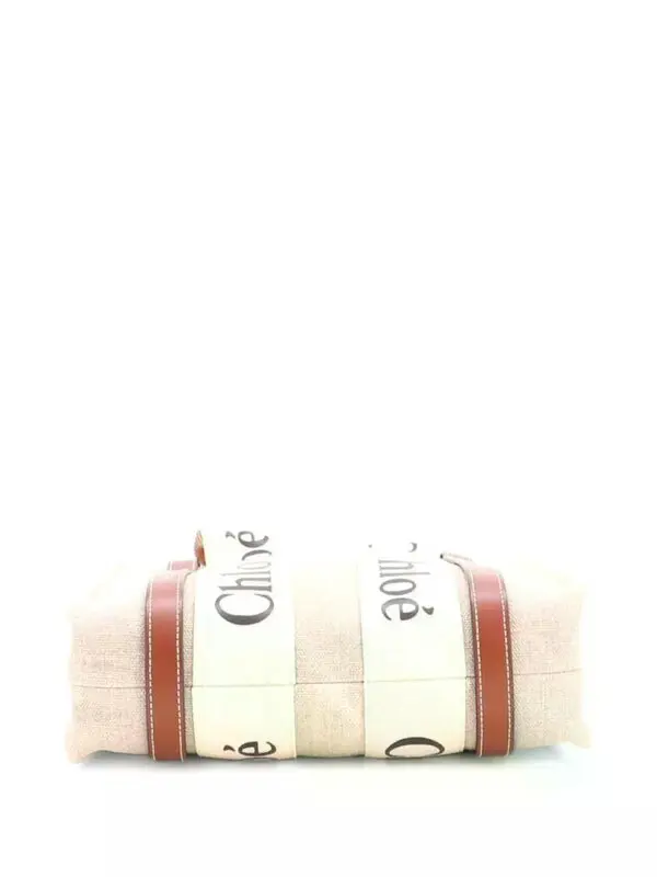 Chloé Woody Convertible Canvas With Leather Small Tote Bag