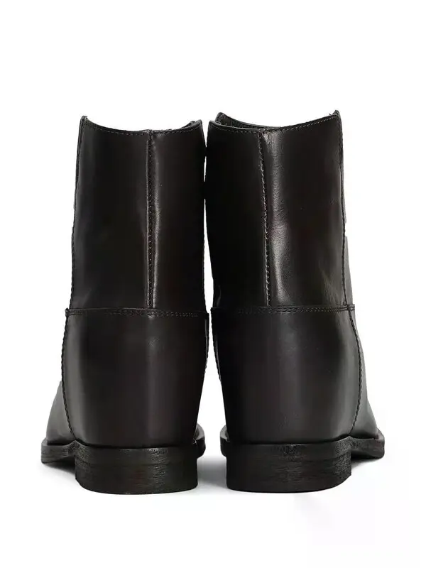 VIA ROMA 15 Leather Ankle Boots With Inside Wedge Heel