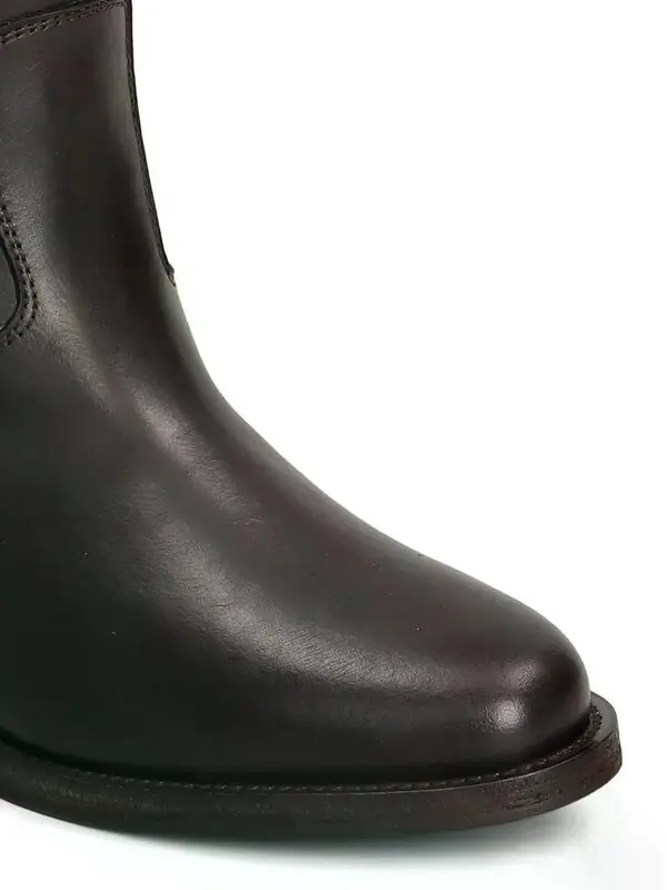 VIA ROMA 15 Leather Ankle Boots With Inside Wedge Heel