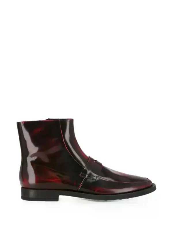 TOD'S Glossy-finish Penny Ankle Boots