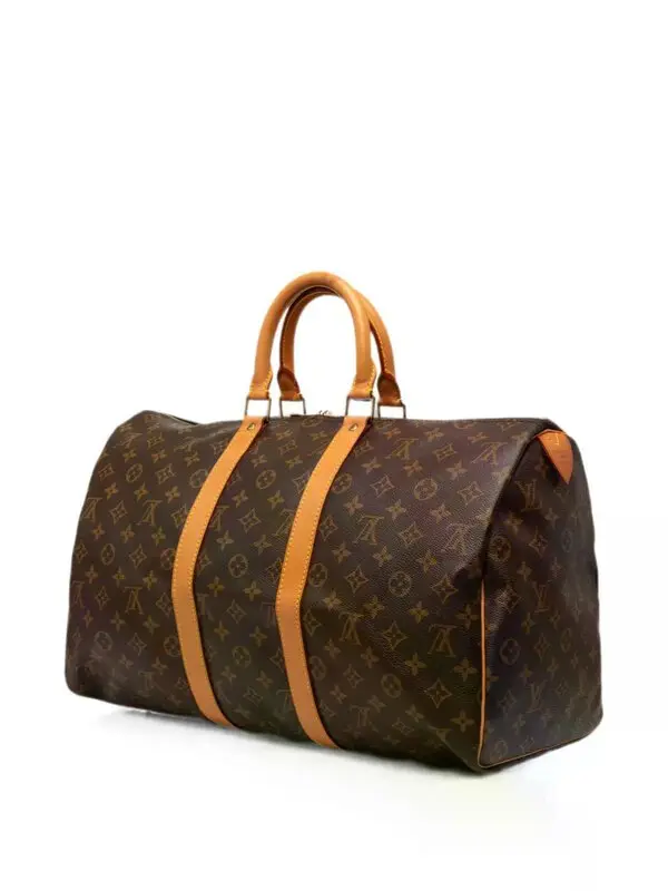 LOUIS VUITTON Monogram Keepall 45 Travel Bag - Brown