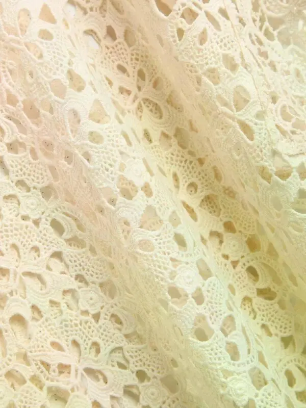 Suzie Kondi Kristina Guipure-lace Ruffled-sleeve Dress - Neutrals