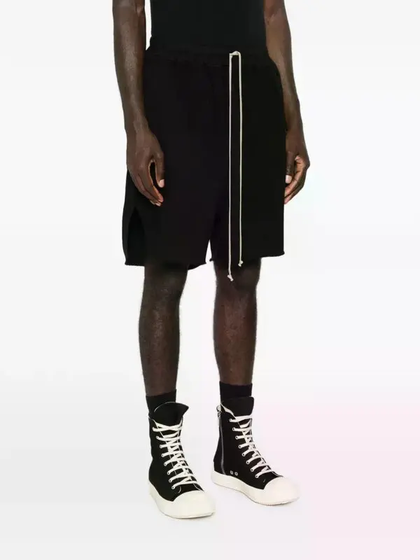 Rick Owens Cotton Shorts With Drawstring And Zip Detail