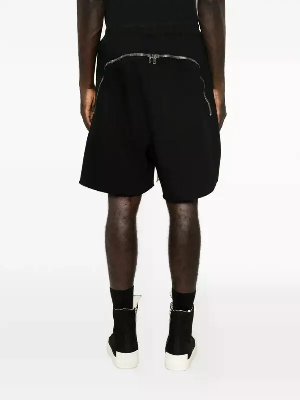 Rick Owens Cotton Shorts With Drawstring And Zip Detail