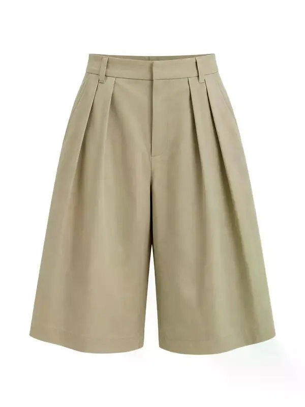 Tibi Pleated Wide-leg Shorts