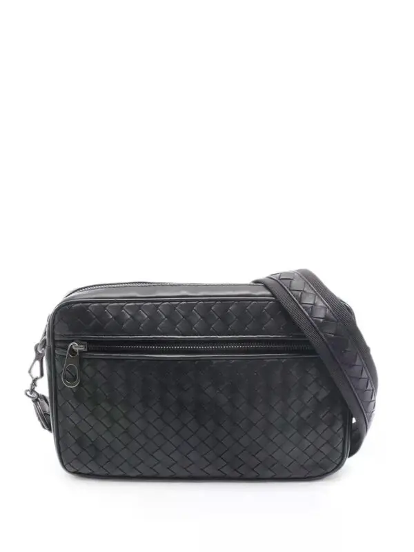 Bottega Veneta 2010s Intrecciato Cross Body Bag - Black