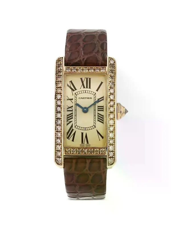 Cartier 2017 Tank Américaine 35mm Watch With Diamond Bezel - Neutrals
