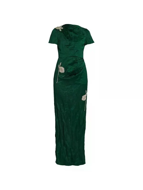 Erdem Crystal-embellished Textured Maxi Gown