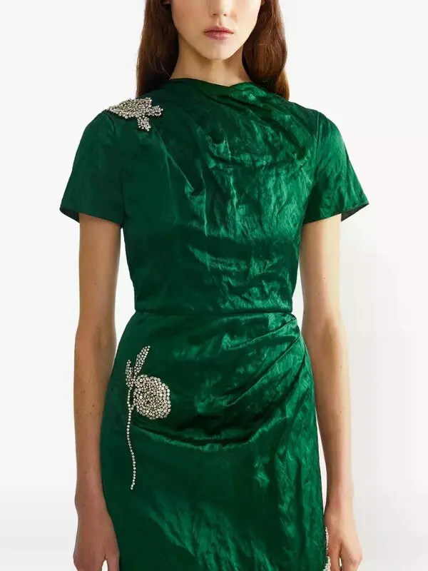 Erdem Crystal-embellished Textured Maxi Gown