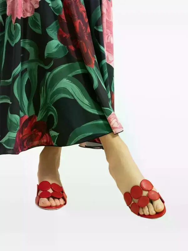 Manolo Blahnik Haribal Appliqué Leather Sandals