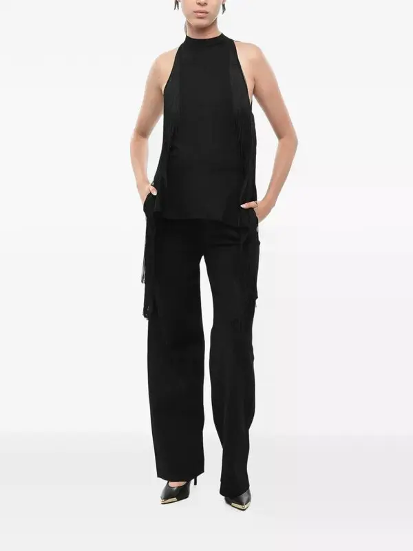 Stella McCartney Sleeveless Fringe Trim Jumpsuit - Black