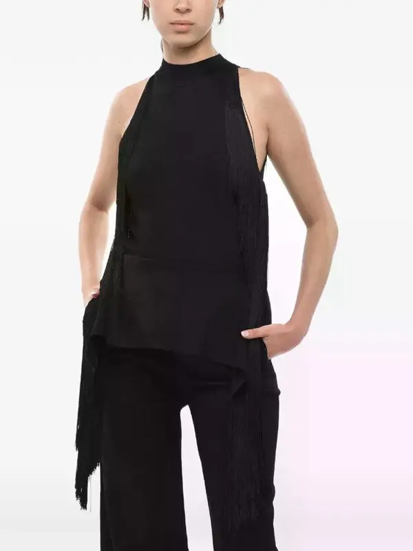 Stella McCartney Sleeveless Fringe Trim Jumpsuit