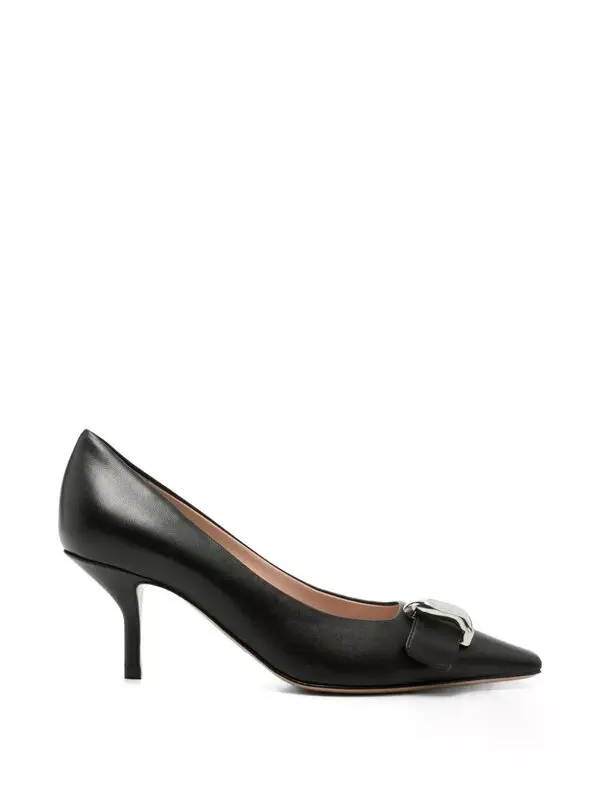 Emporio Armani Buckle-detail Leather Pumps - Black