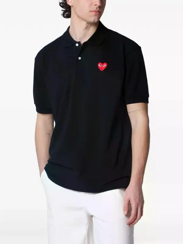 Comme Des Garçons Heart-logo Polo Shirt