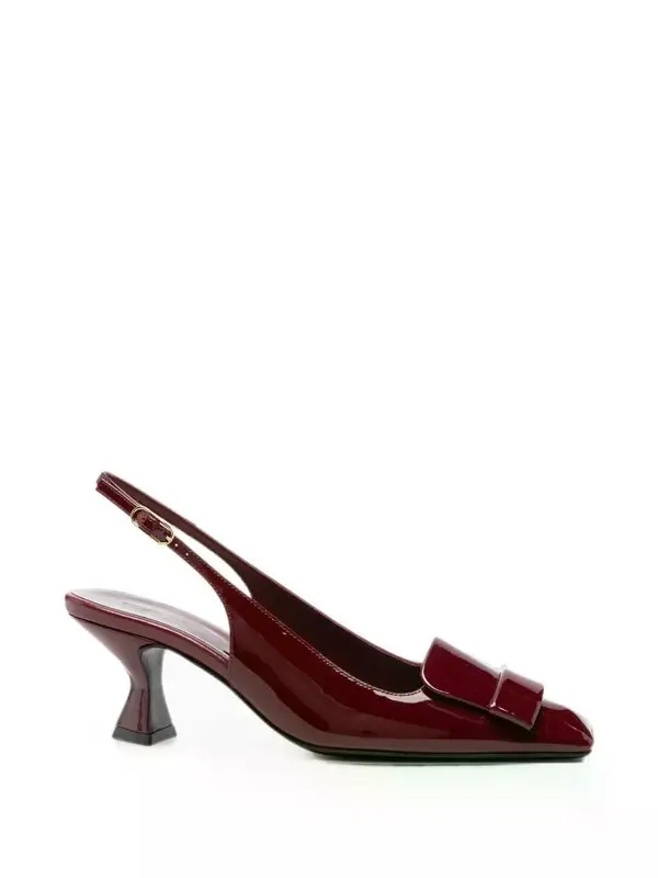 SERGIO ROSSI Patent Leather Buckle Pumps - Red