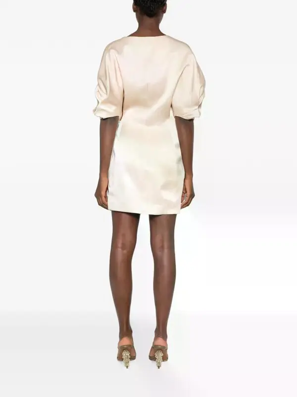 Raquel Diniz Anastasia Button-detail V-neck Mini Dress