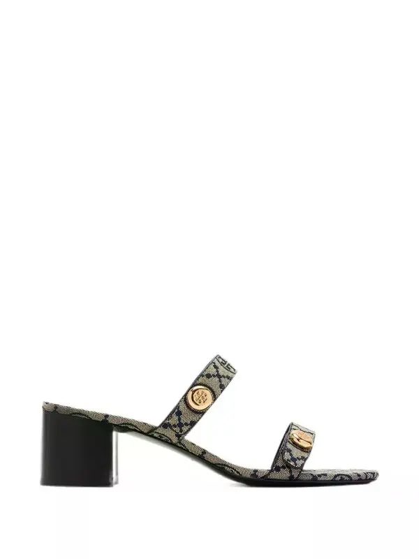 Tory Burch Romy T Monogram Button-embellished Sandals