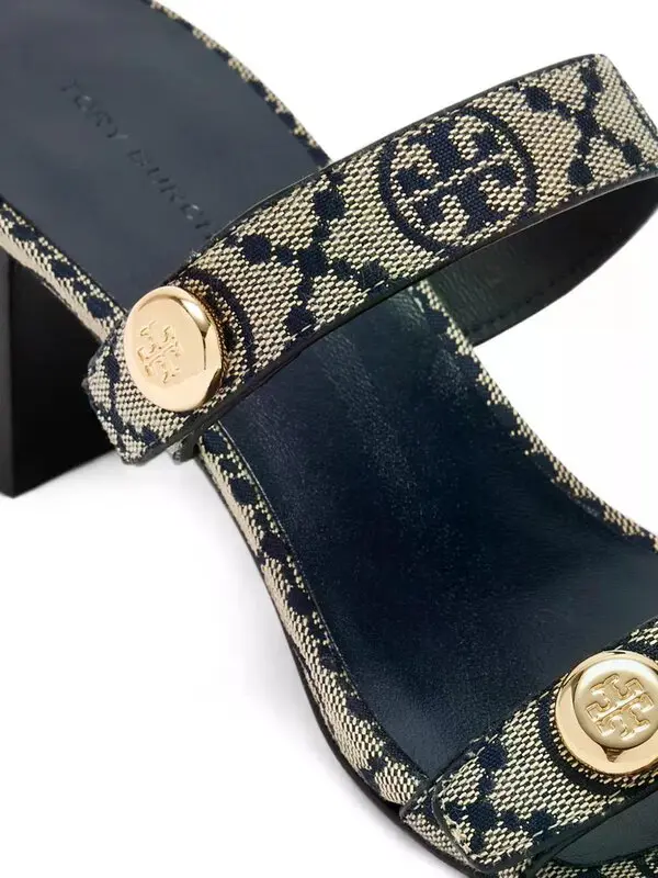 Tory Burch Romy T Monogram Button-embellished Sandals