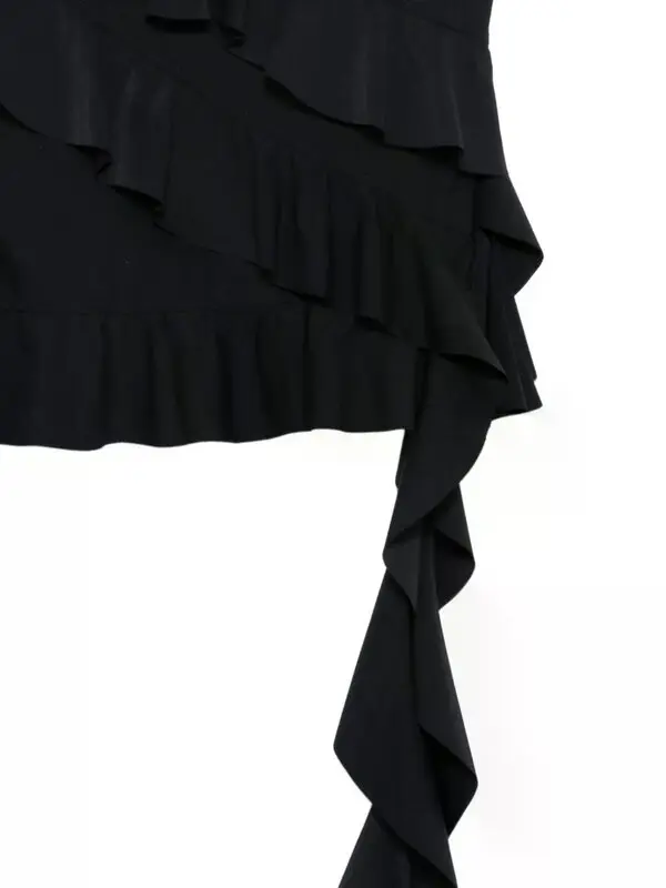 Moschino Ruffled Spaghetti Strap Top - Black