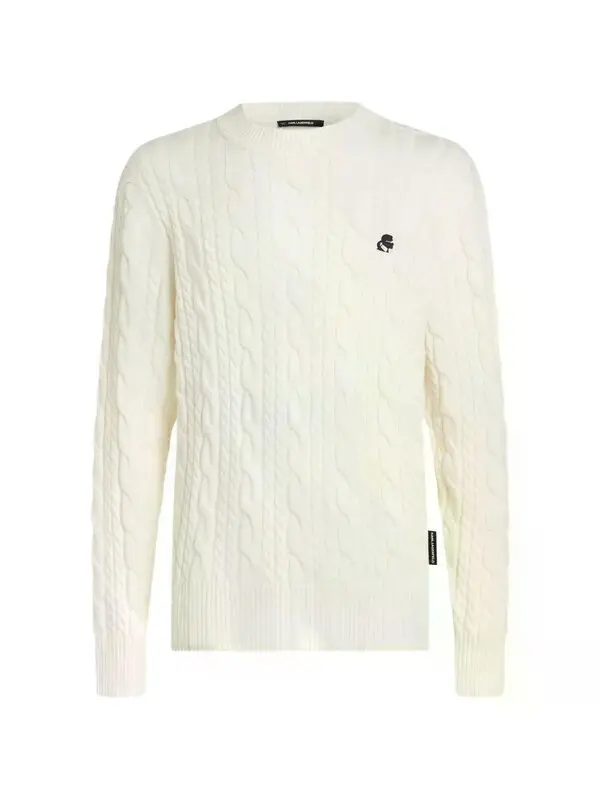Karl Lagerfeld Cameo Cable-knit Sweater - Neutrals