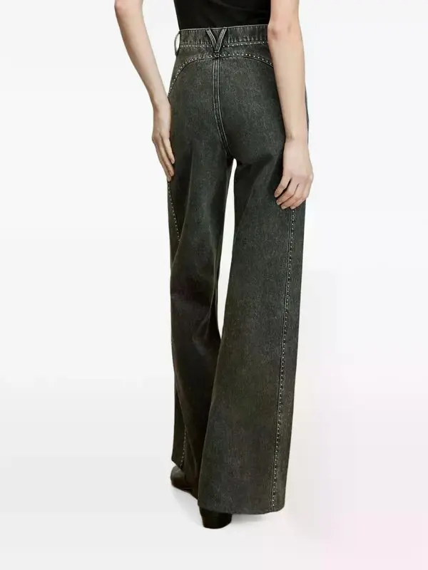 Veronica Beard Grant Stud-embellished Wide-leg Jeans