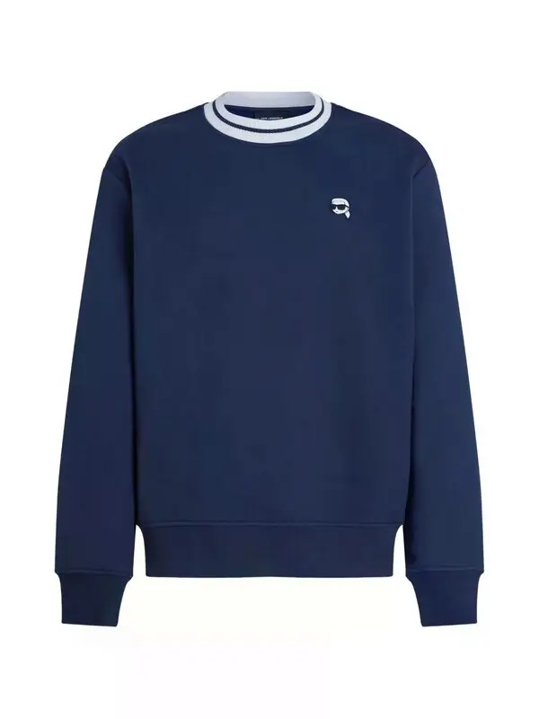 Karl Lagerfeld Ikon Striped-neck Sweatshirt